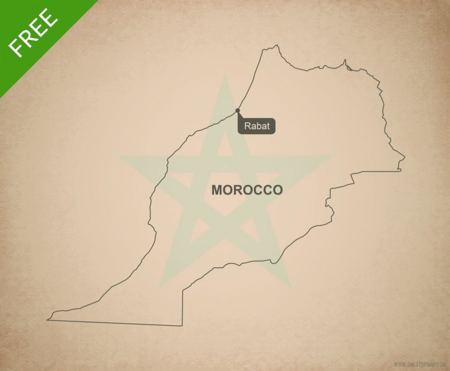 Vector Map of Morocco political | One Stop Map