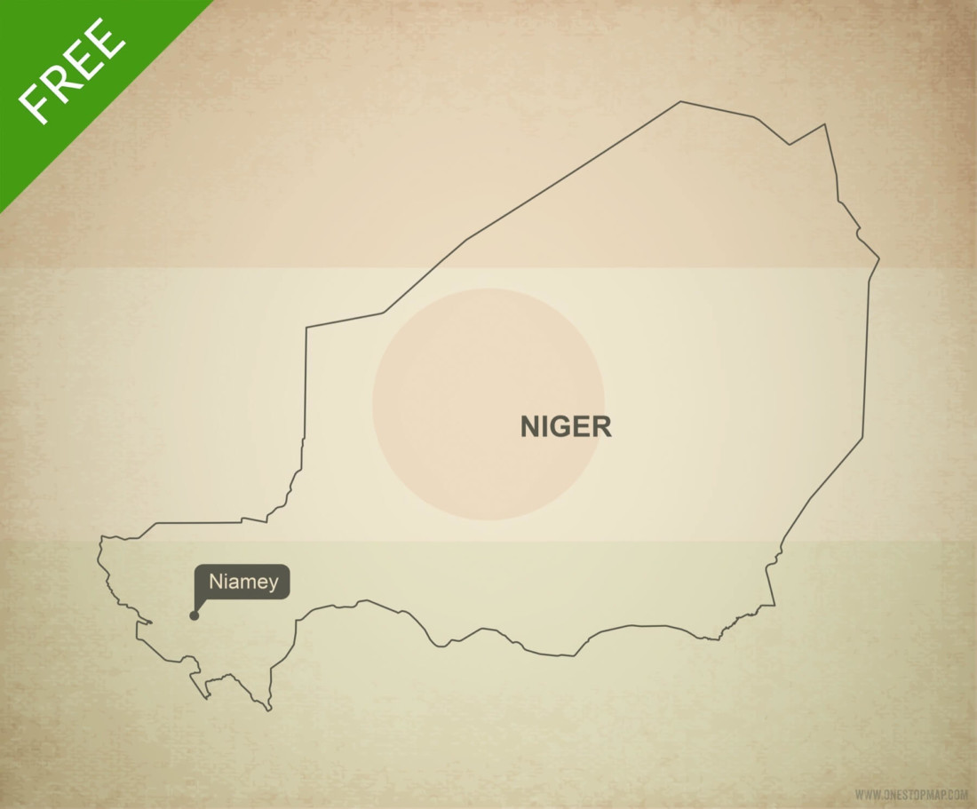 Free Vector Map of Niger Outline | One Stop Map
