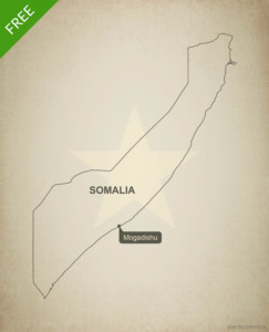 Free Vector Map of Somalia Outline | One Stop Map