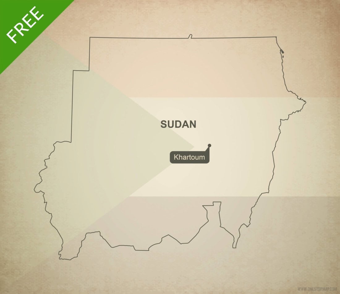 🇸🇩 Vector Map of Sudan political | One Stop Map