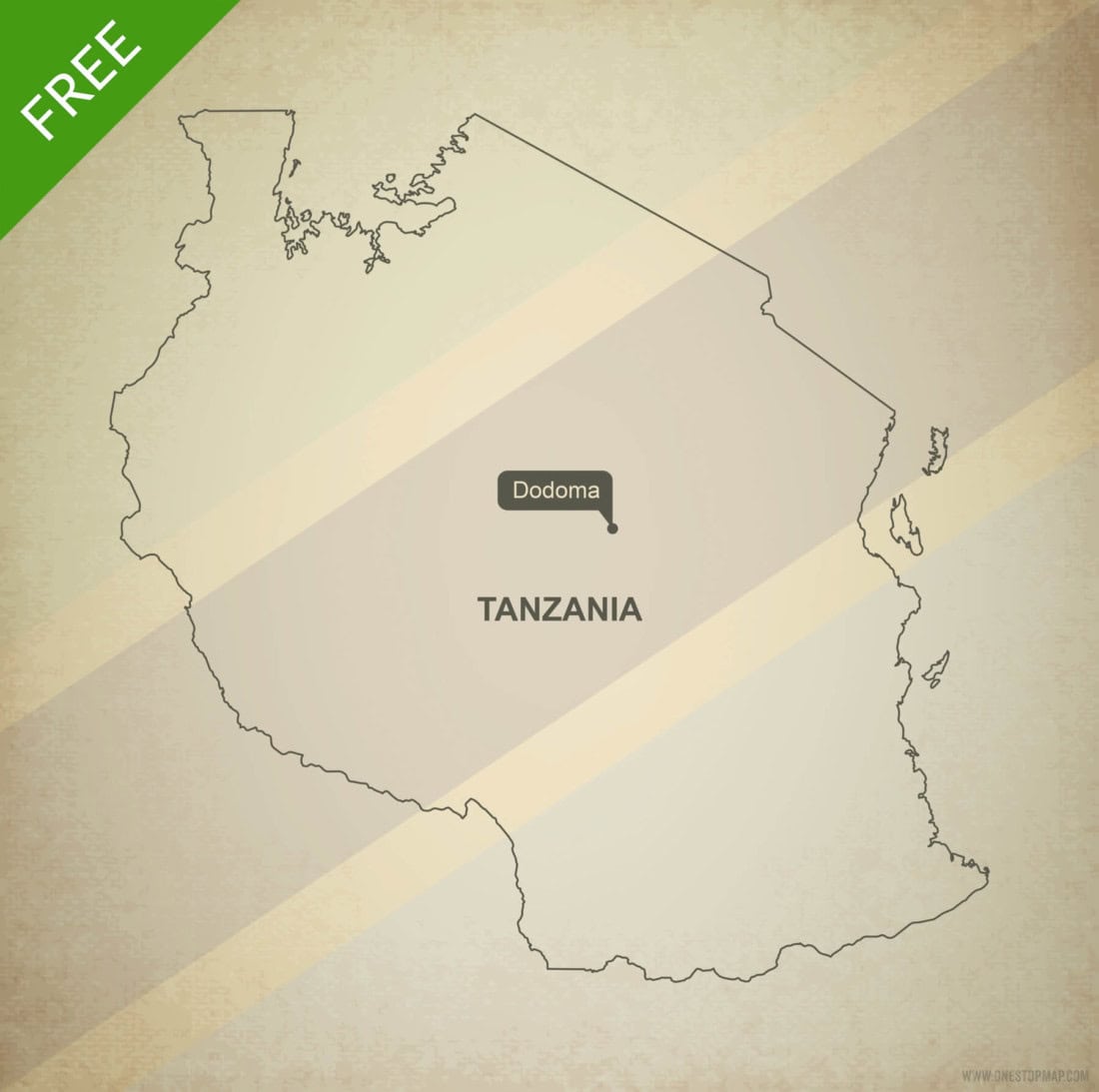 Free Vector Map of Tanzania Outline | One Stop Map