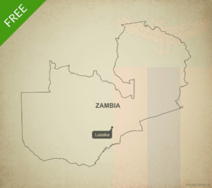Free Vector Map of Zambia Outline | One Stop Map