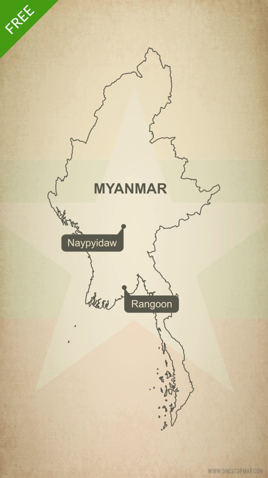 🇲🇲 Vector Map of Myanmar political | One Stop Map