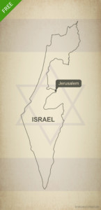 Free Vector Map of Israel Outline | One Stop Map