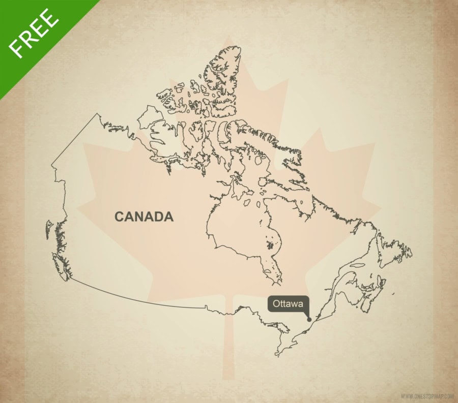 🇨🇦 Vector Map of Canada political | One Stop Map