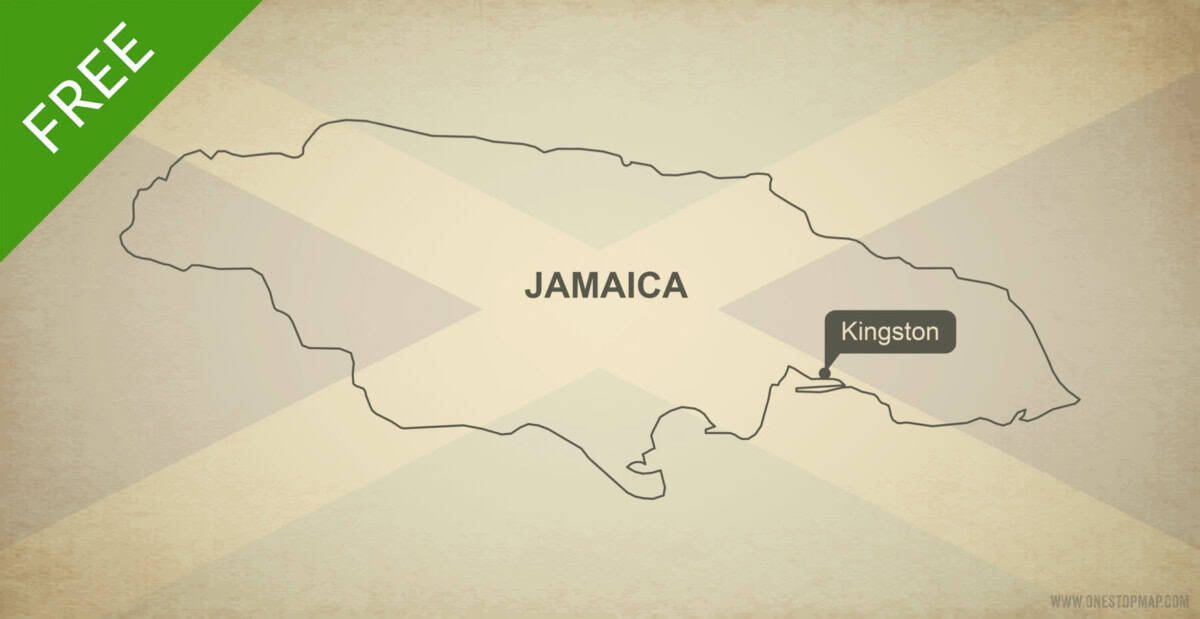 Free Vector Map of Jamaica Outline | One Stop Map