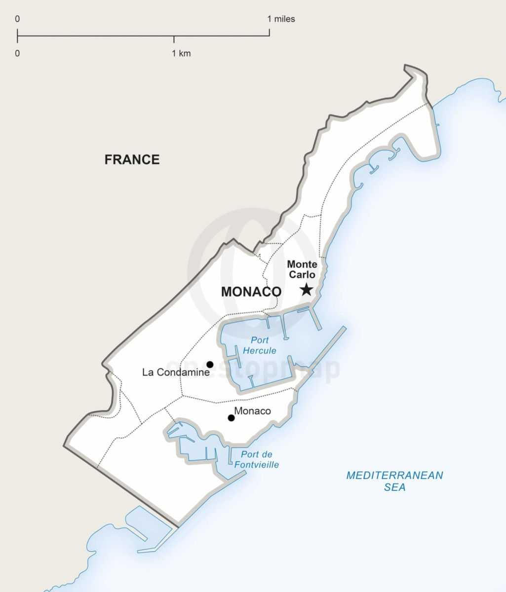 Vector Map of Monaco Political | One Stop Map