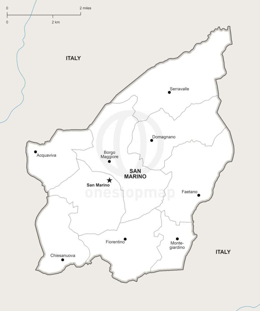 Vector Map of San Marino Political | One Stop Map