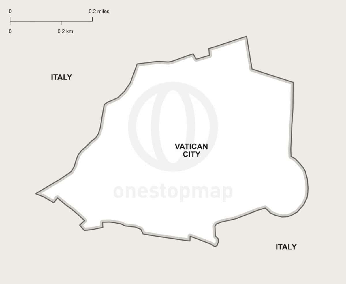 Free Vector Map of Vatican City Outline | One Stop Map