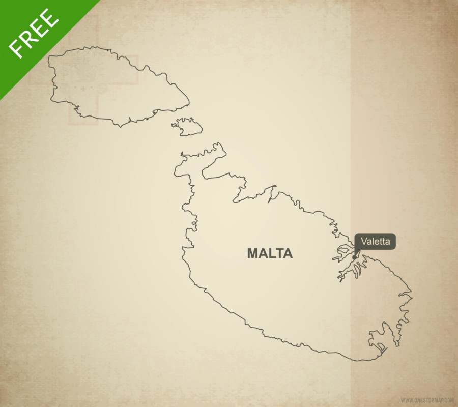 Vector Map of Malta Political | One Stop Map