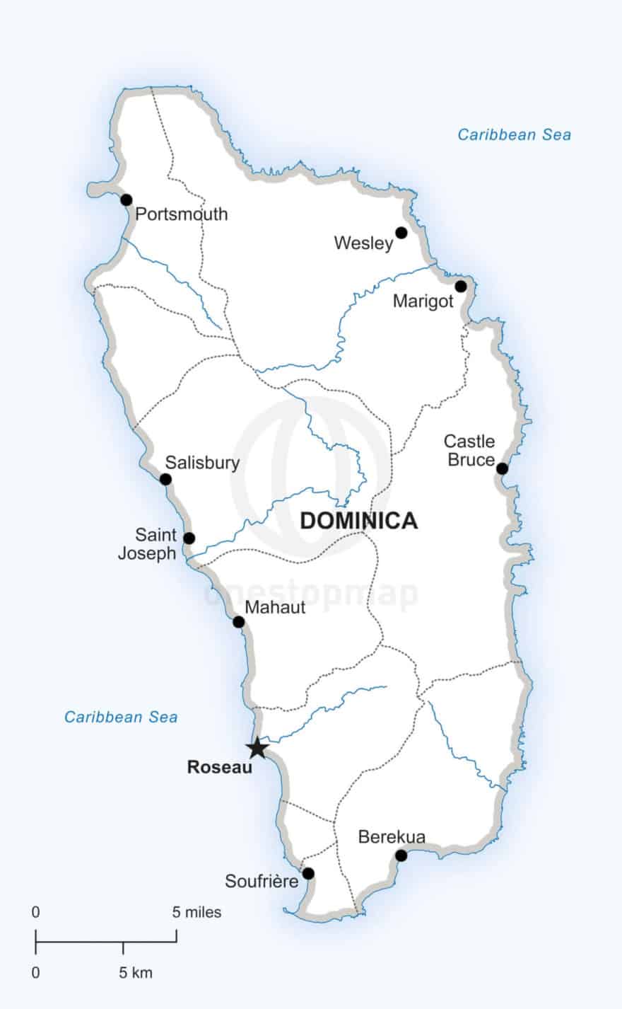 dominica location on the map