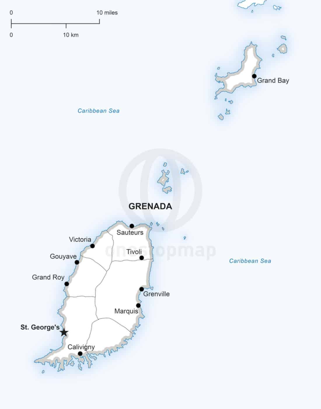 Vector Map of Grenada Political | One Stop Map