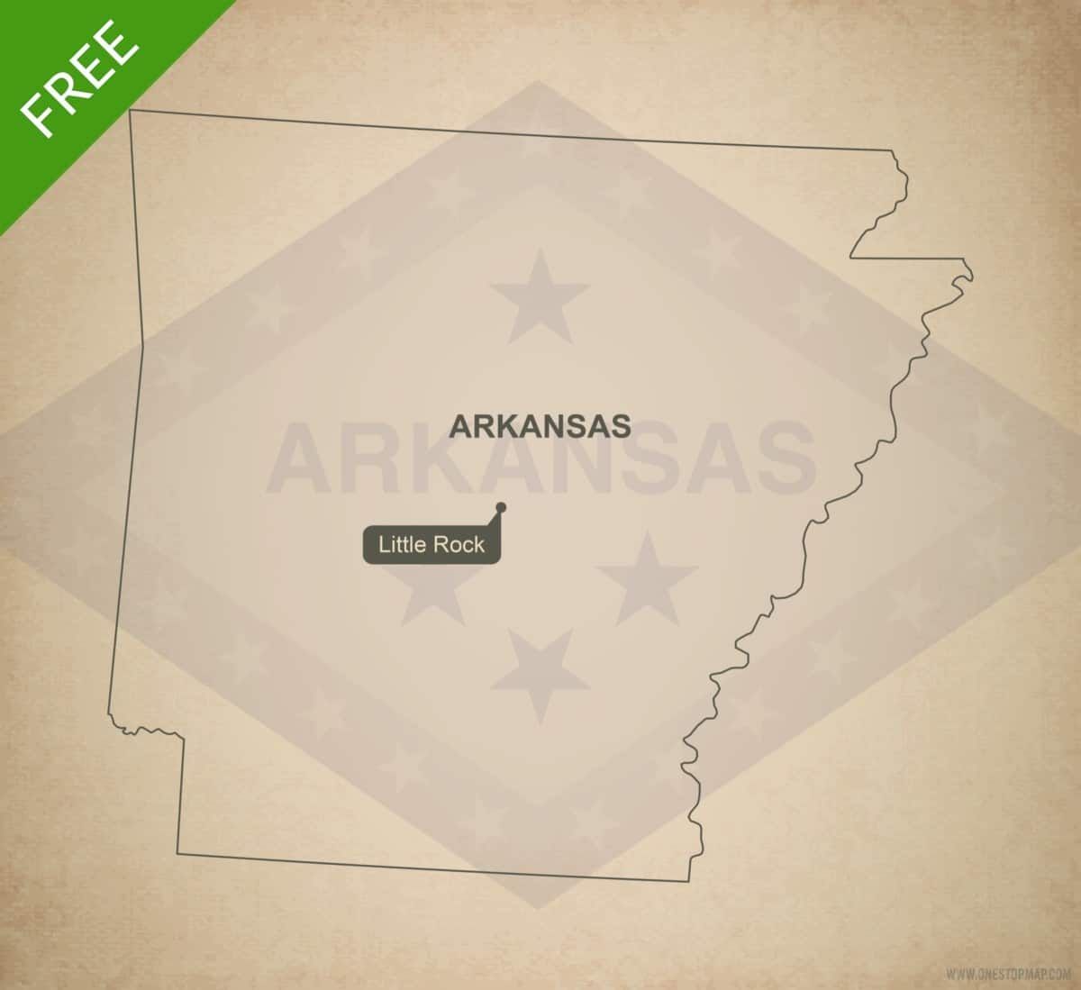 Vector Map of Arkansas political | One Stop Map
