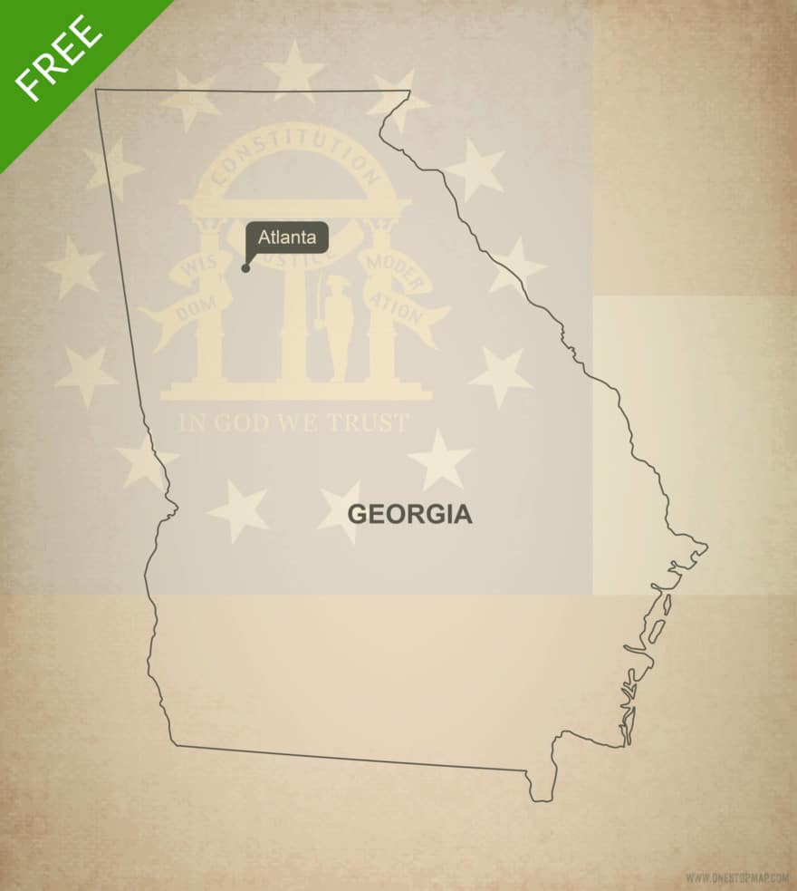 Vector Map of Georgia (U.S. State) political | One Stop Map