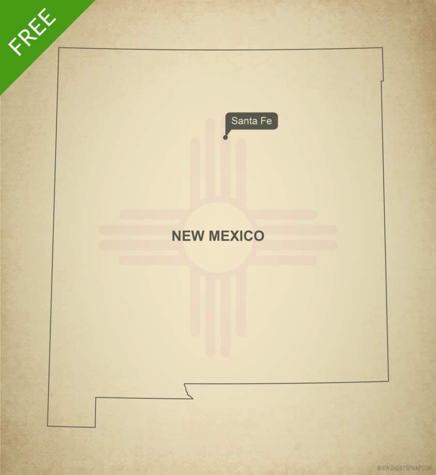 Vector Maps of New Mexico | One Stop Map