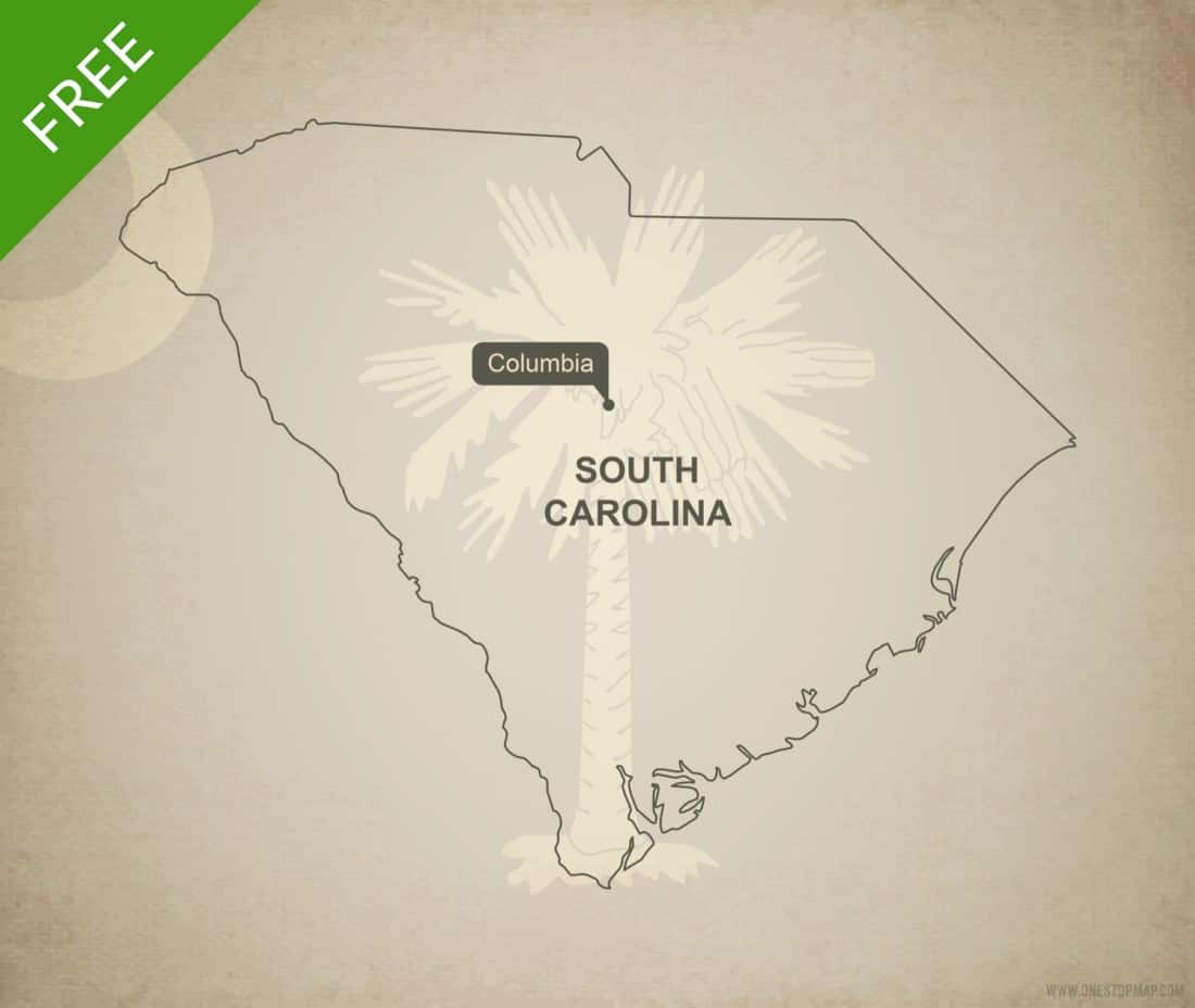 Vector Maps of South Carolina | One Stop Map