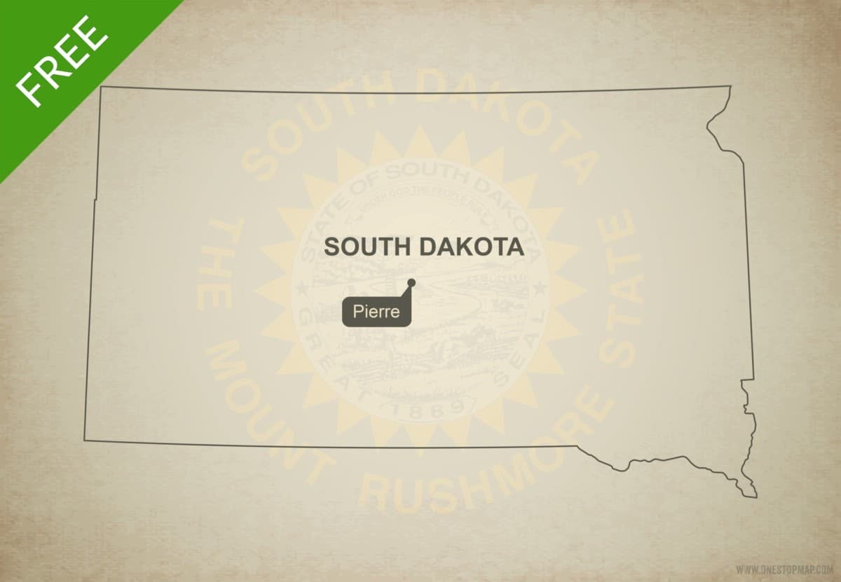 Vector Maps of South Dakota | One Stop Map