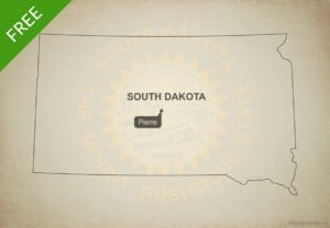 Free vector map of South Dakota outline | One Stop Map