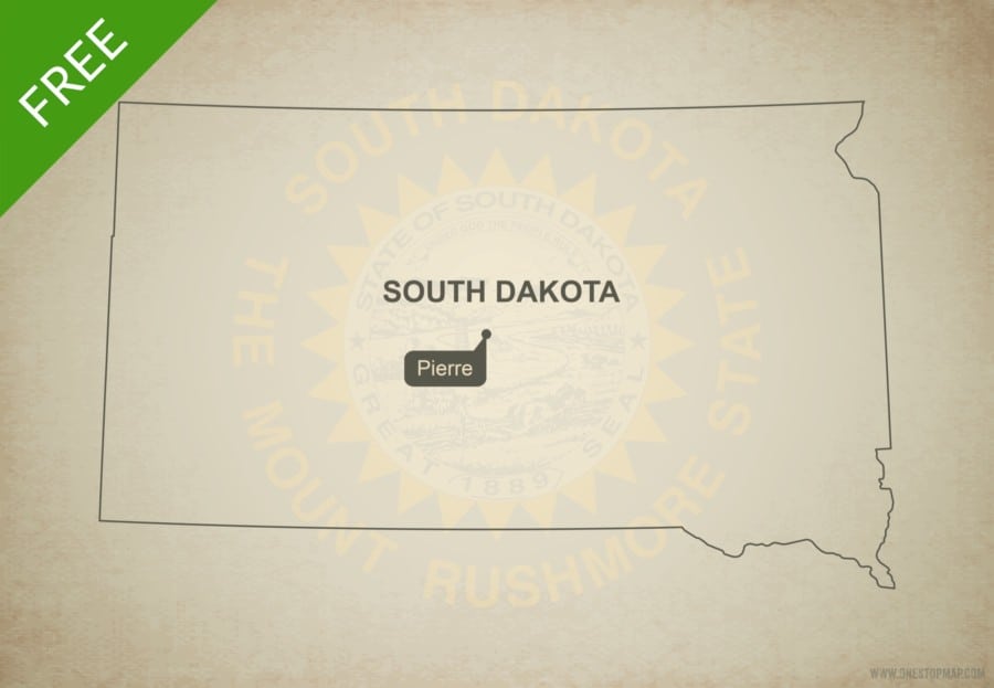 Vector Maps of South Dakota | One Stop Map
