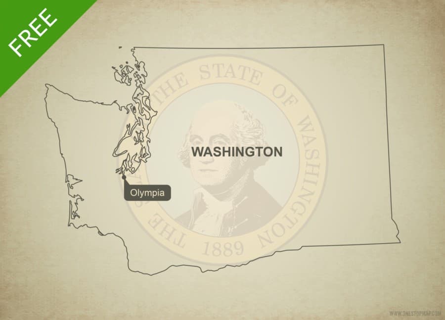 Vector Map of Washington political | One Stop Map