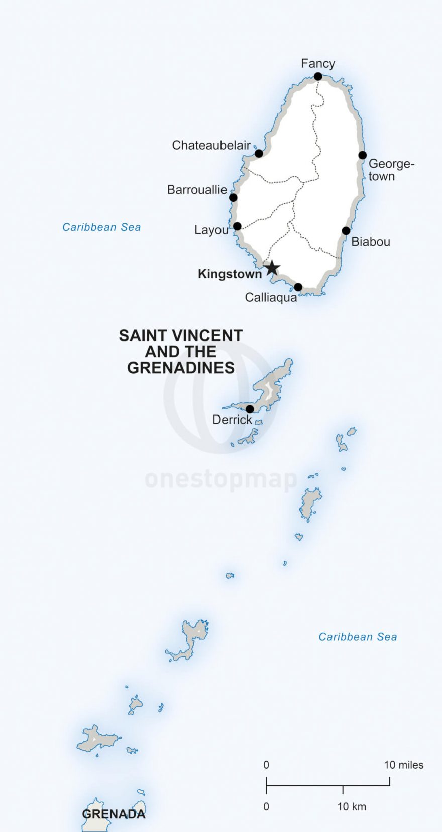 Vector Map Saint Vincent and the Grenadines | One Stop Map