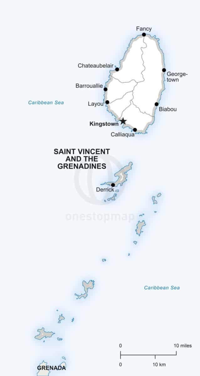 Vector Maps of Saint Vincent and the Grenadines | One Stop Map