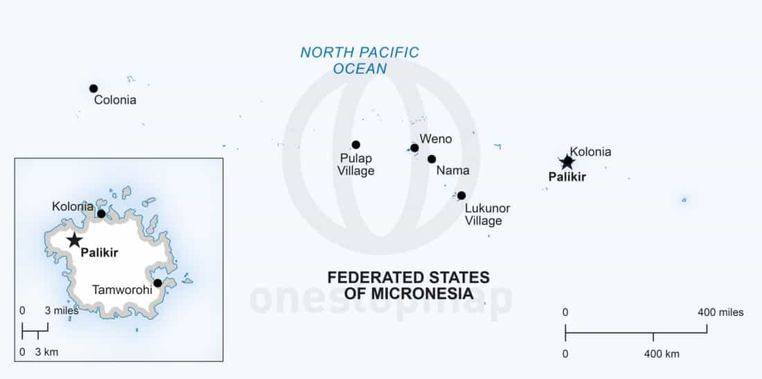 Vector Maps of Federated States of Micronesia | One Stop Map