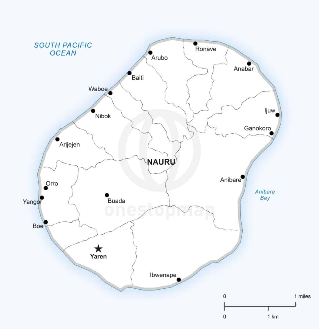 Vector Map of Nauru Political | One Stop Map