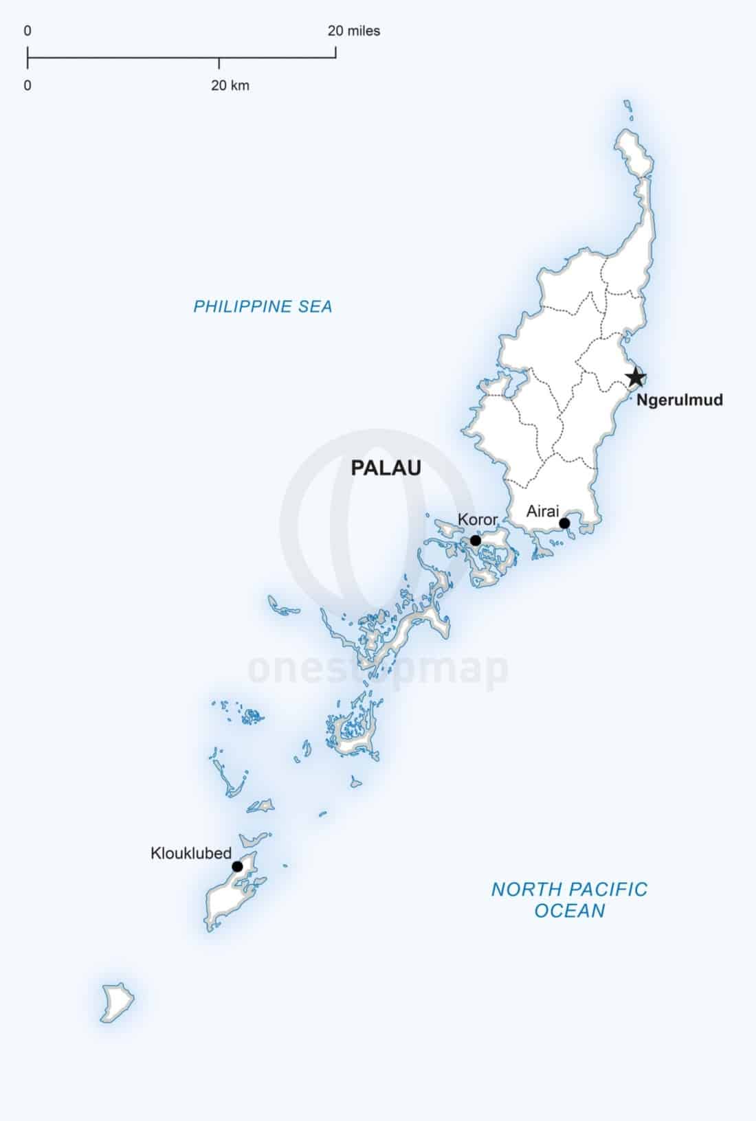 Vector Map of Palau Political | One Stop Map