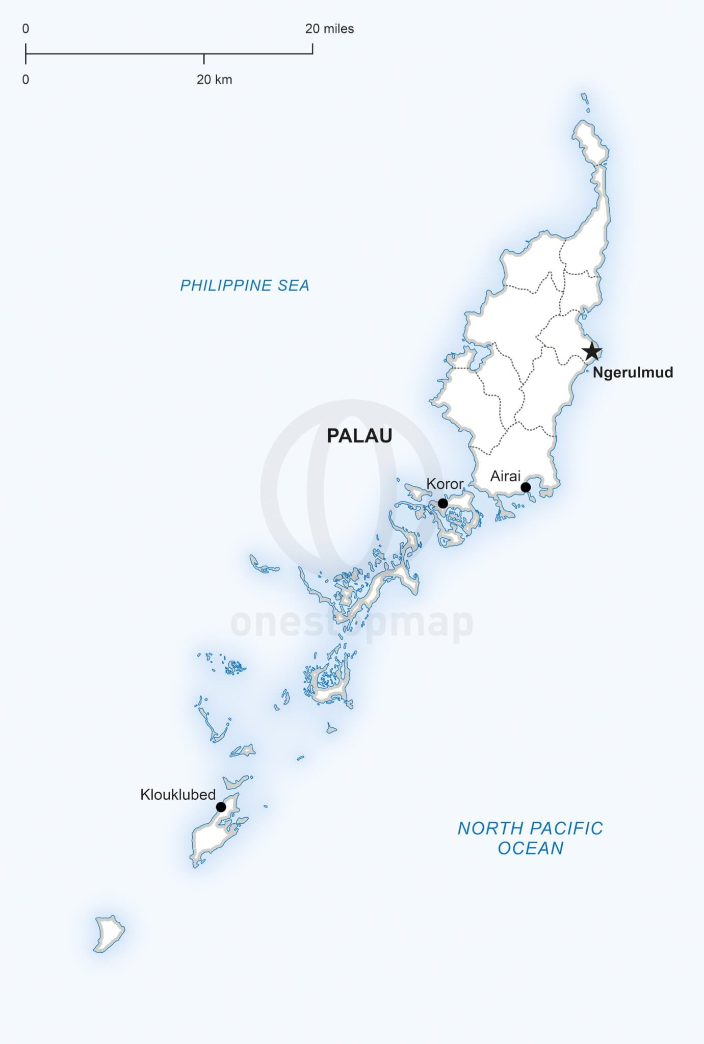 Vector Map of Palau Political | One Stop Map