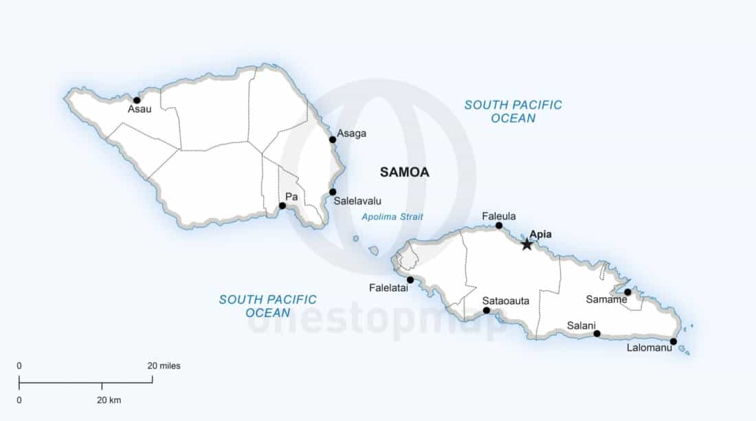 Vector Maps of Samoa | One Stop Map