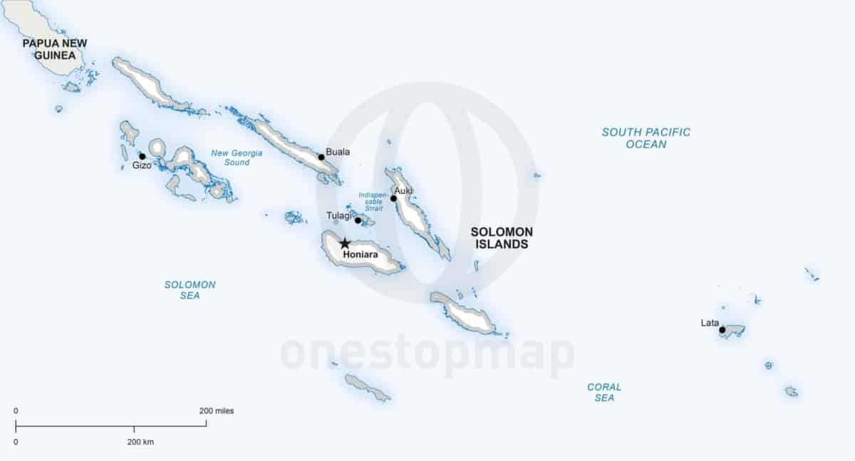 Vector Maps of Solomon Islands | One Stop Map
