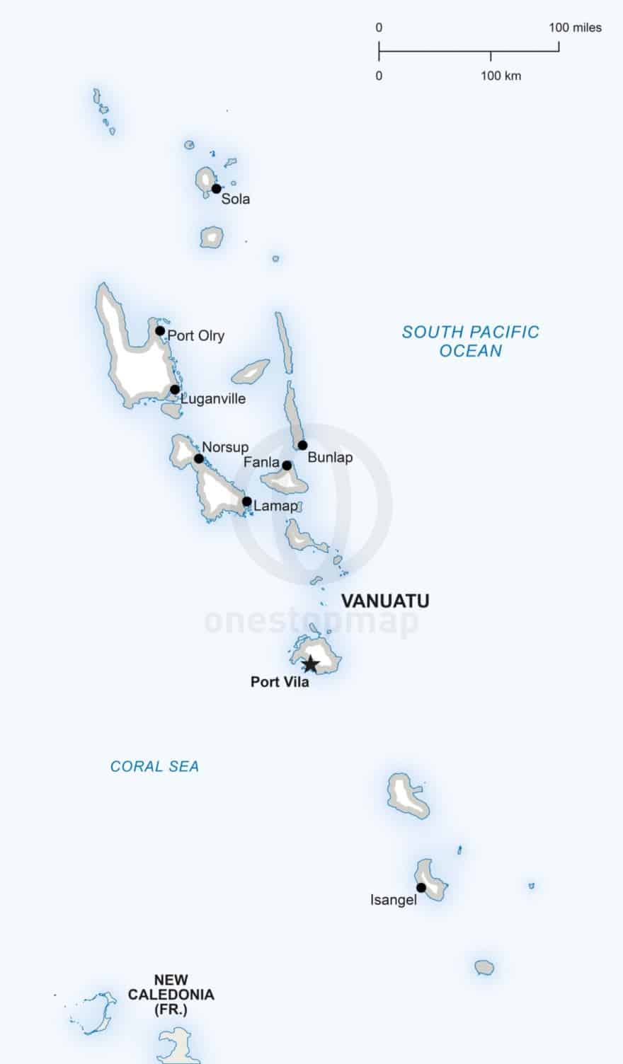 Vector Map of Vanuatu Political | One Stop Map