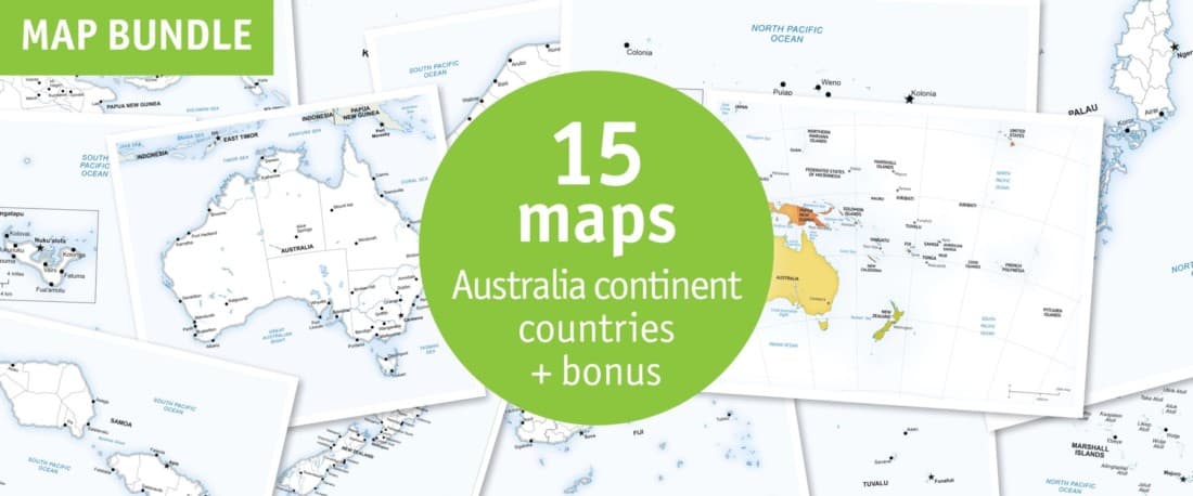 Free Vector Map of Australia Continent | One Stop Map