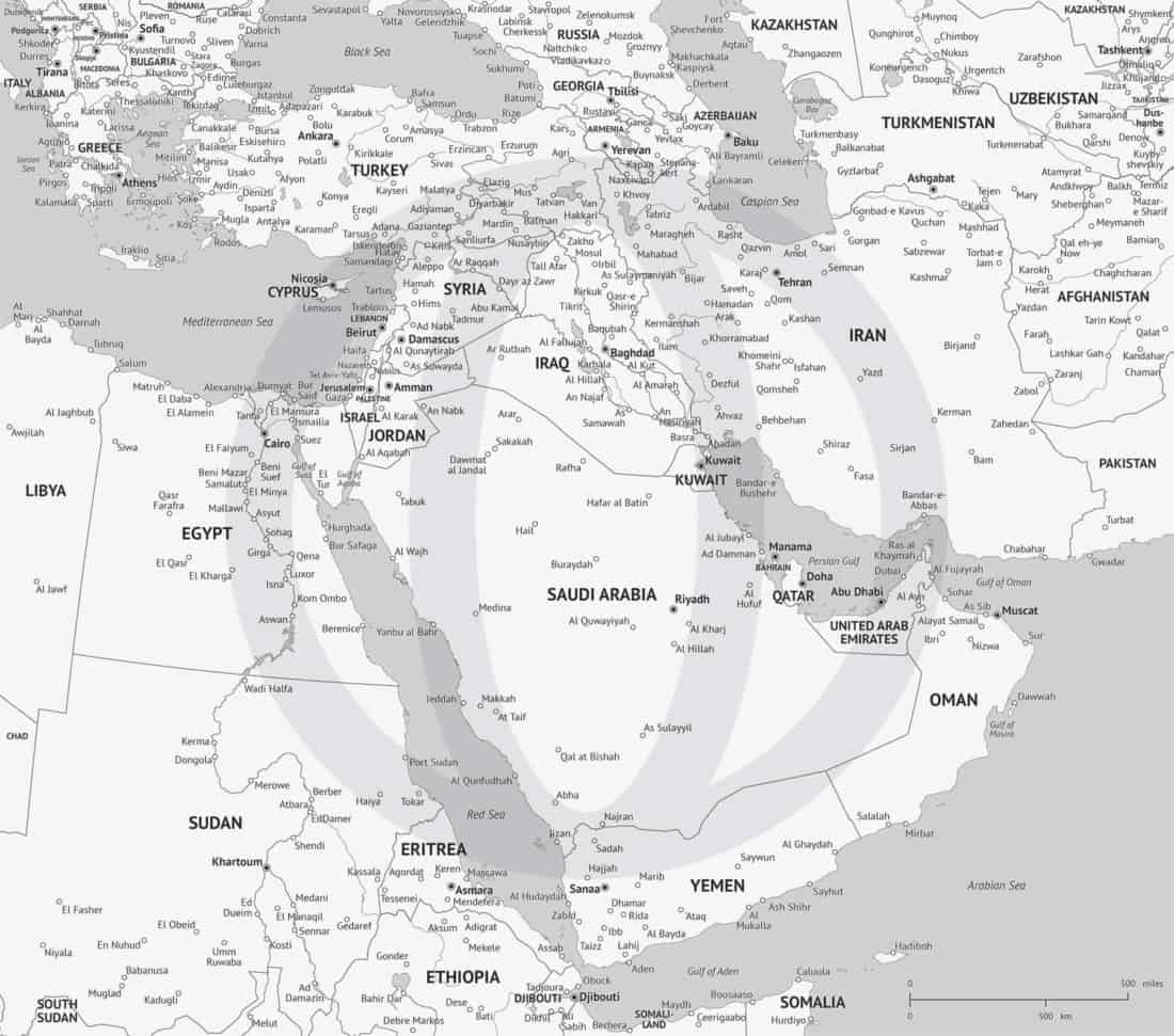 Vector Map Middle East political high detail | One Stop Map