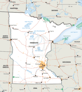 Vector Map of Minnesota political | One Stop Map