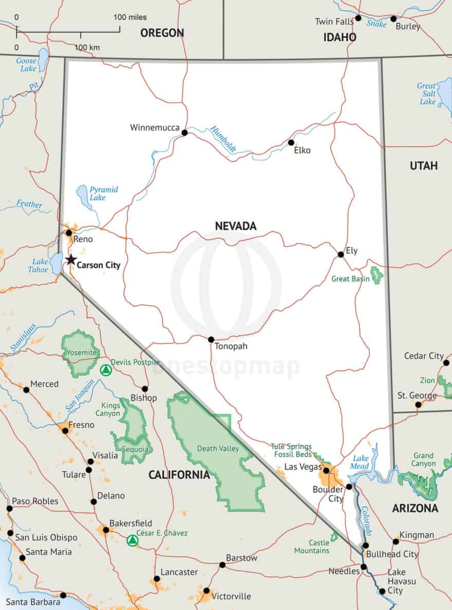 Outline Map Of Nevada