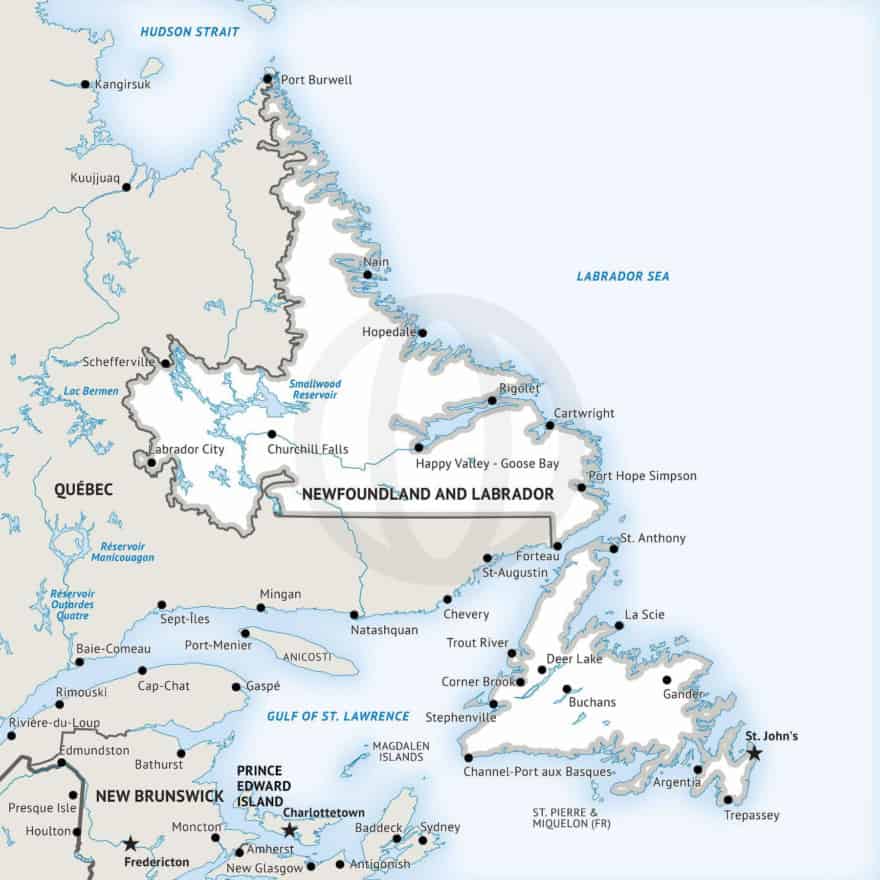 Vector Maps of Newfoundland and Labrador | One Stop Map