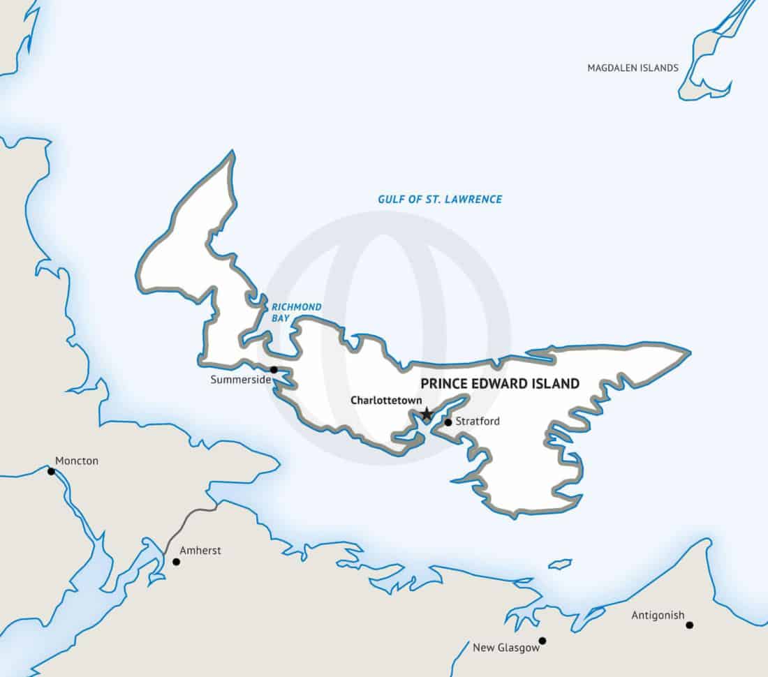 Stock Vector Map of Prince Edward Island | One Stop Map