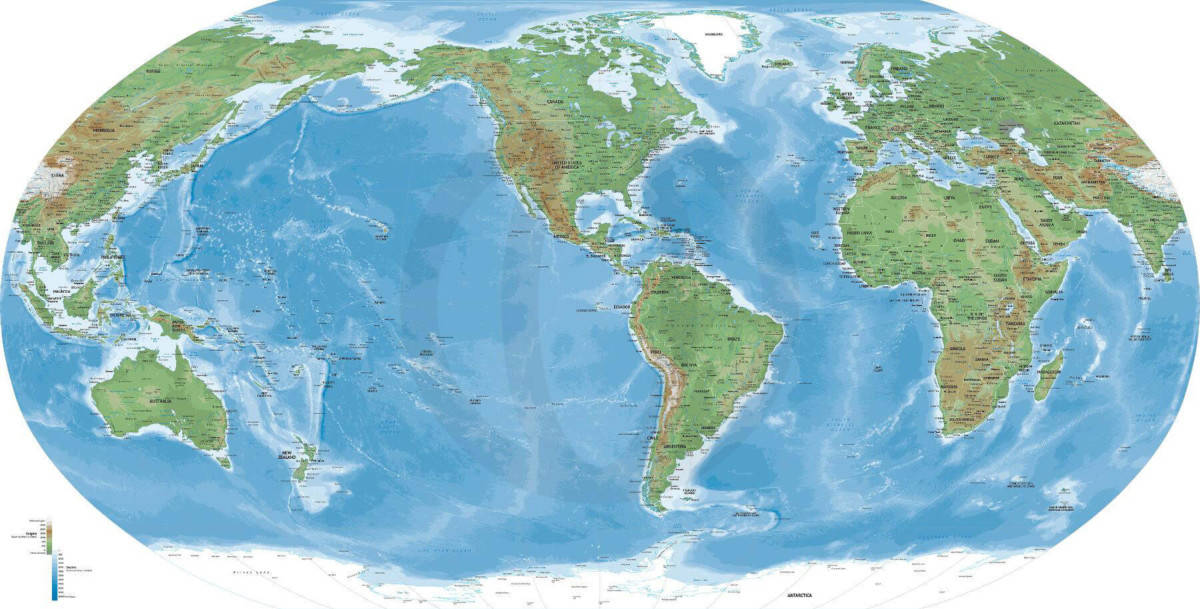Detailed World Map Robinson America | One Stop Map