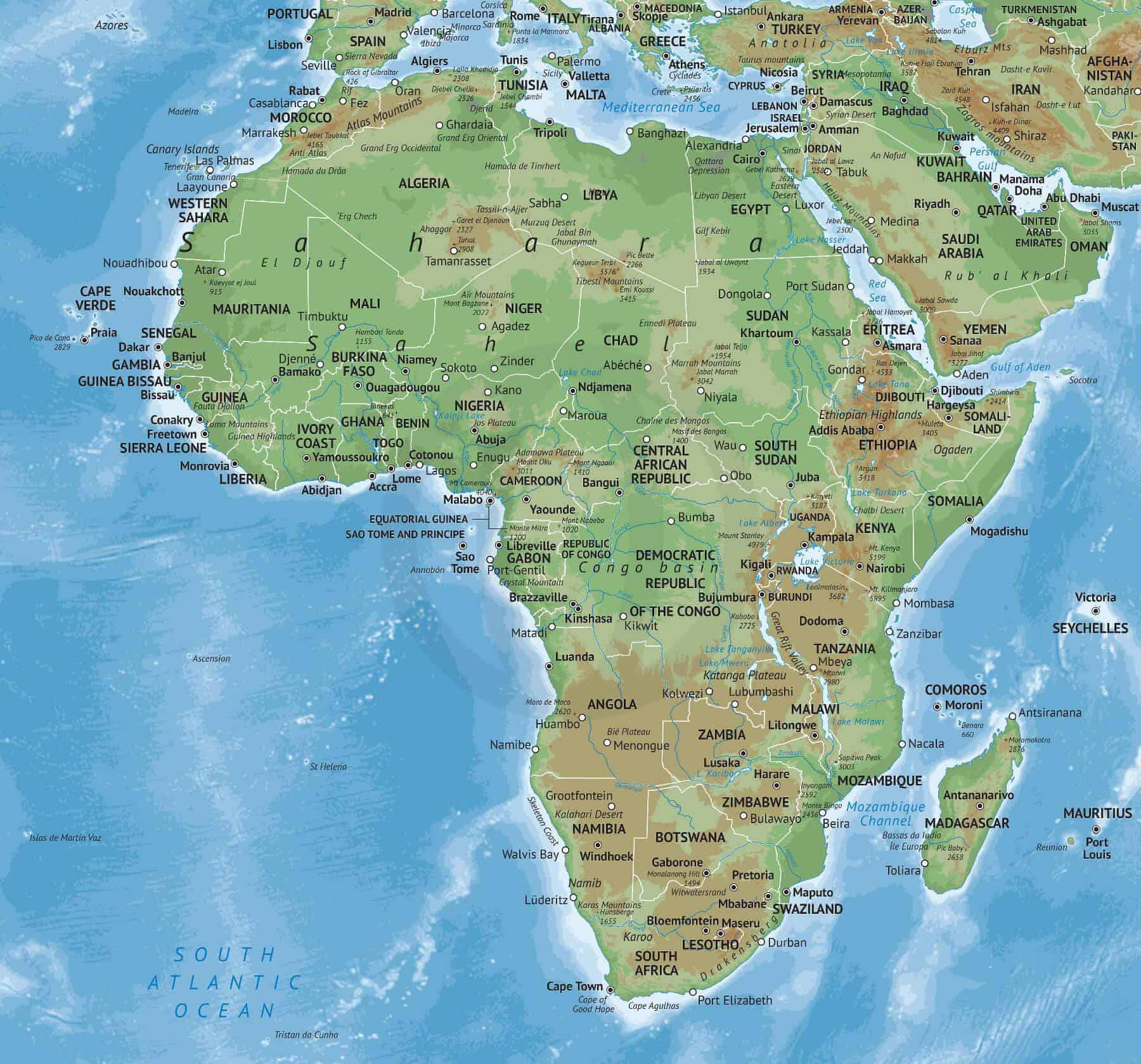 Africa Map Printable Printable Word Searches