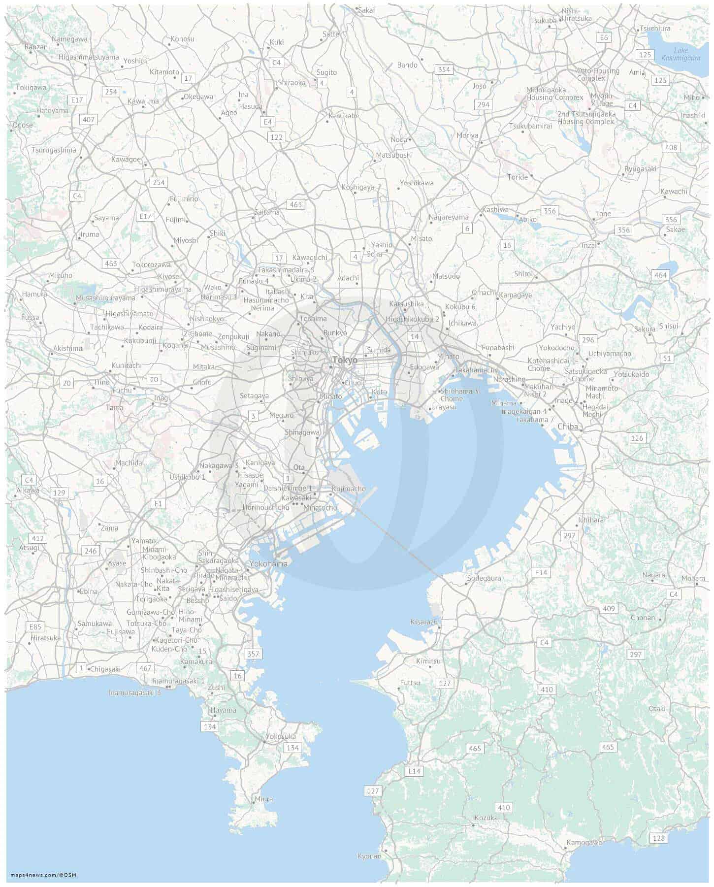 Physical Map Of Tokyo In English