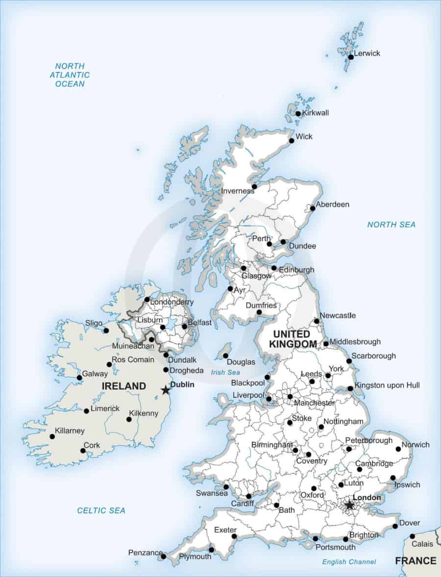 Vector Map of the British Isles Political | One Stop Map